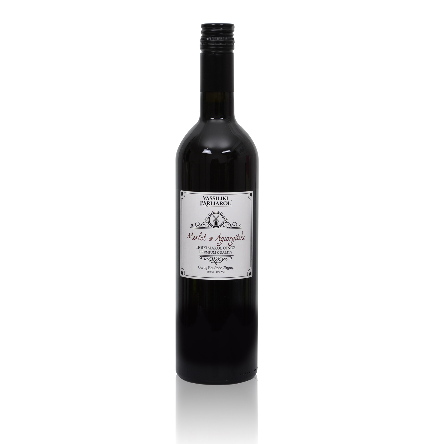 Merlot Syrah Δυναμικό κόκκινο κρασί από ελληνικά κόκκινα σταφύλια